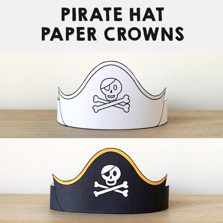 Pirate Parrot Paper Crown Coloring Craft Skull - Made By Teachers