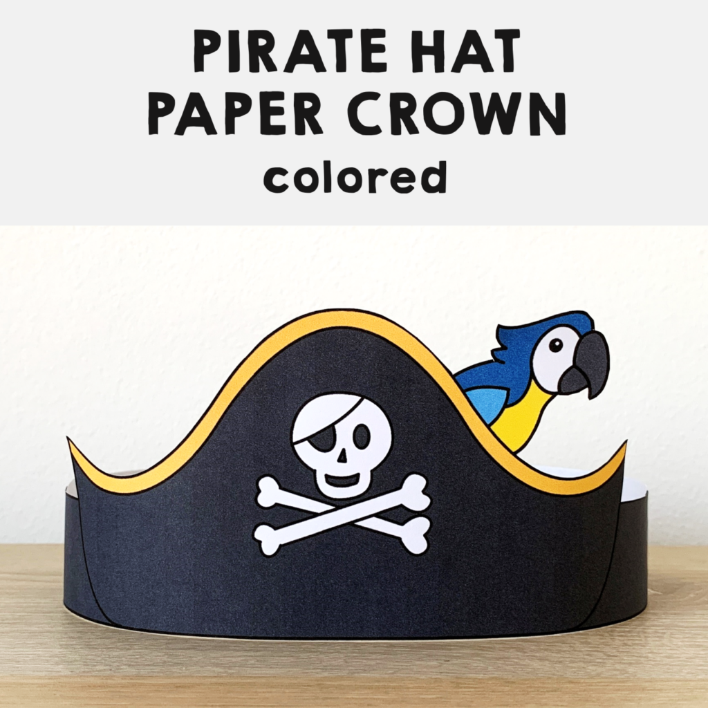 Pirate Hat Paper Crown Costume Craft Skull Parrot | Made By Teachers