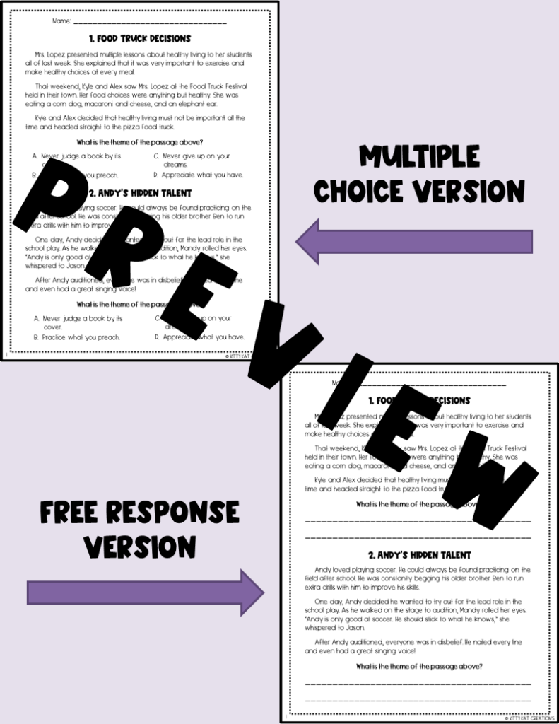 Finding the Theme of a Story Activities - Made By Teachers