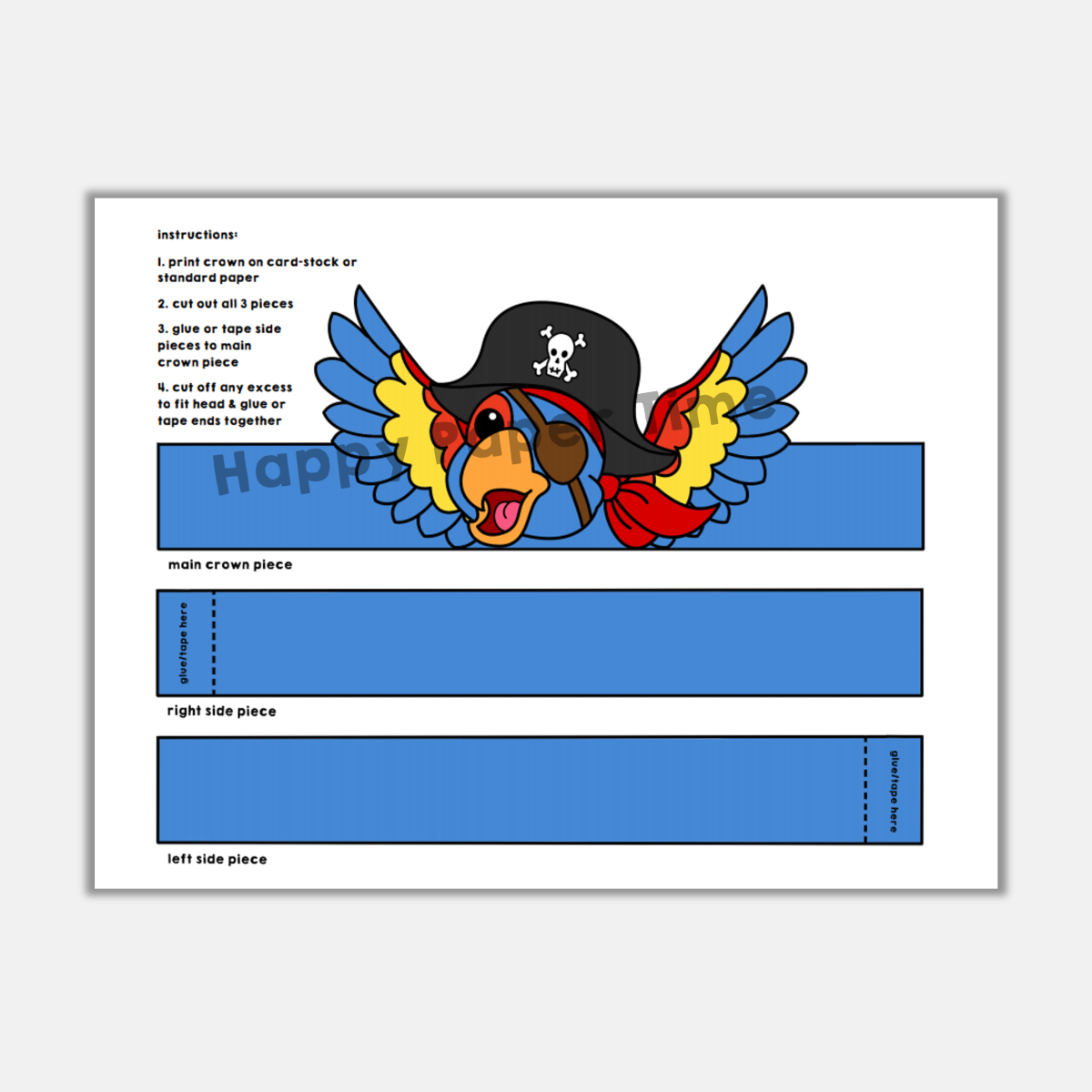 Pirate Parrot Paper Crown Costume Craft | Made By Teachers