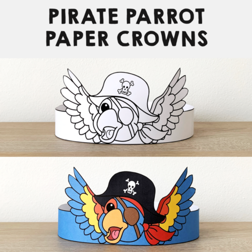 Pirate Parrot Paper Crown Coloring Craft - Made By Teachers