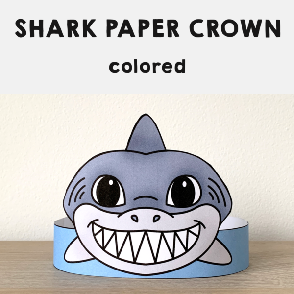 Shark Paper Crown Headband Costume Craft - Made By Teachers