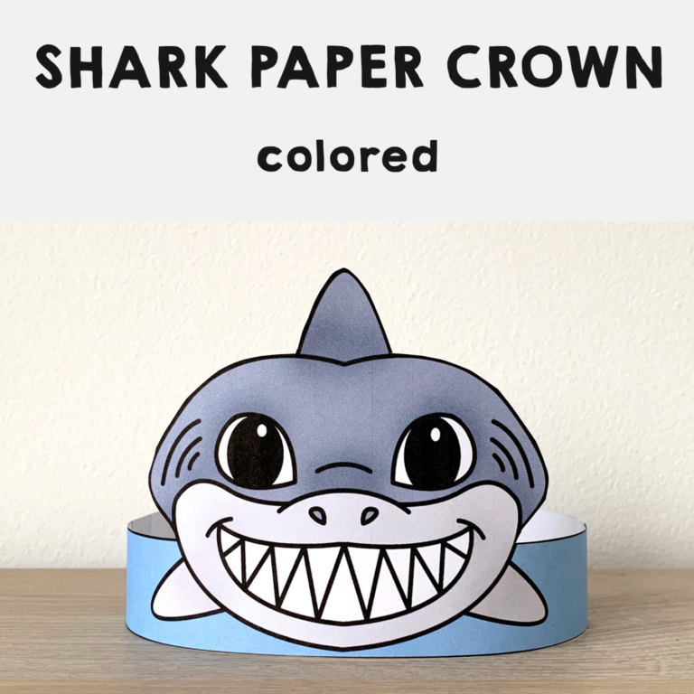 Shark Paper Crown Headband Costume Craft | Made By Teachers