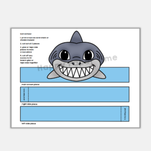 Shark Paper Crown Headband Costume Craft - Made By Teachers