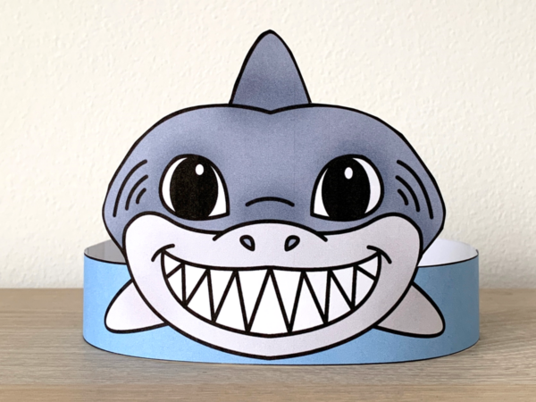 Shark Paper Crown Headband Costume Craft | Made By Teachers
