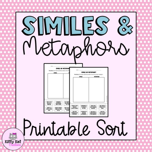 Similes and Metaphors Printable Sorts - Made By Teachers
