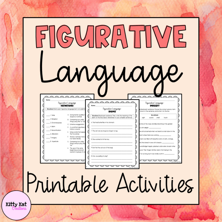 Figurative Language Printable Activities - Made By Teachers