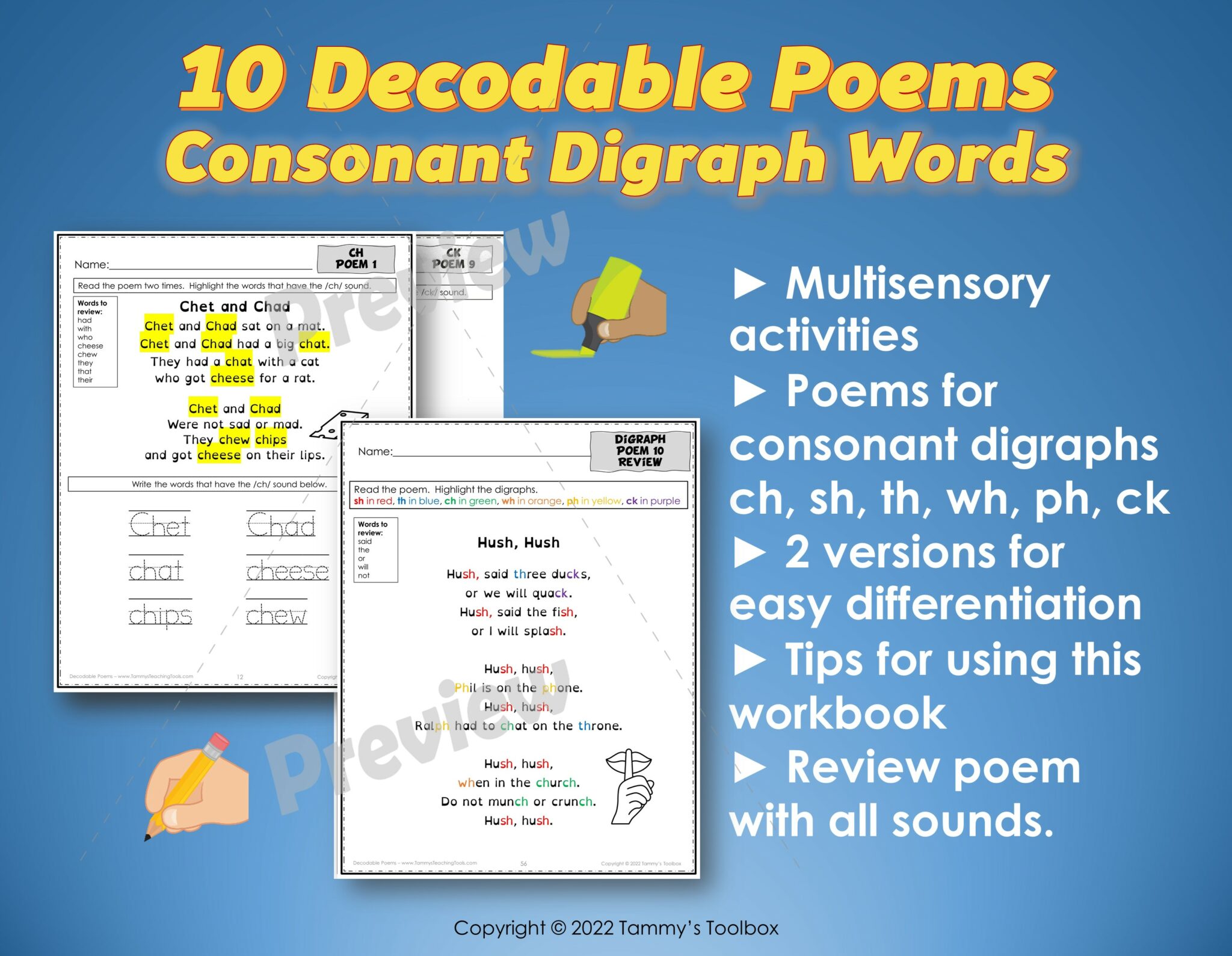Decodable Poems and Worksheets with Digraphs | Made By Teachers