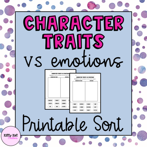 Character Traits vs Emotions Sorting Activity - Made By Teachers