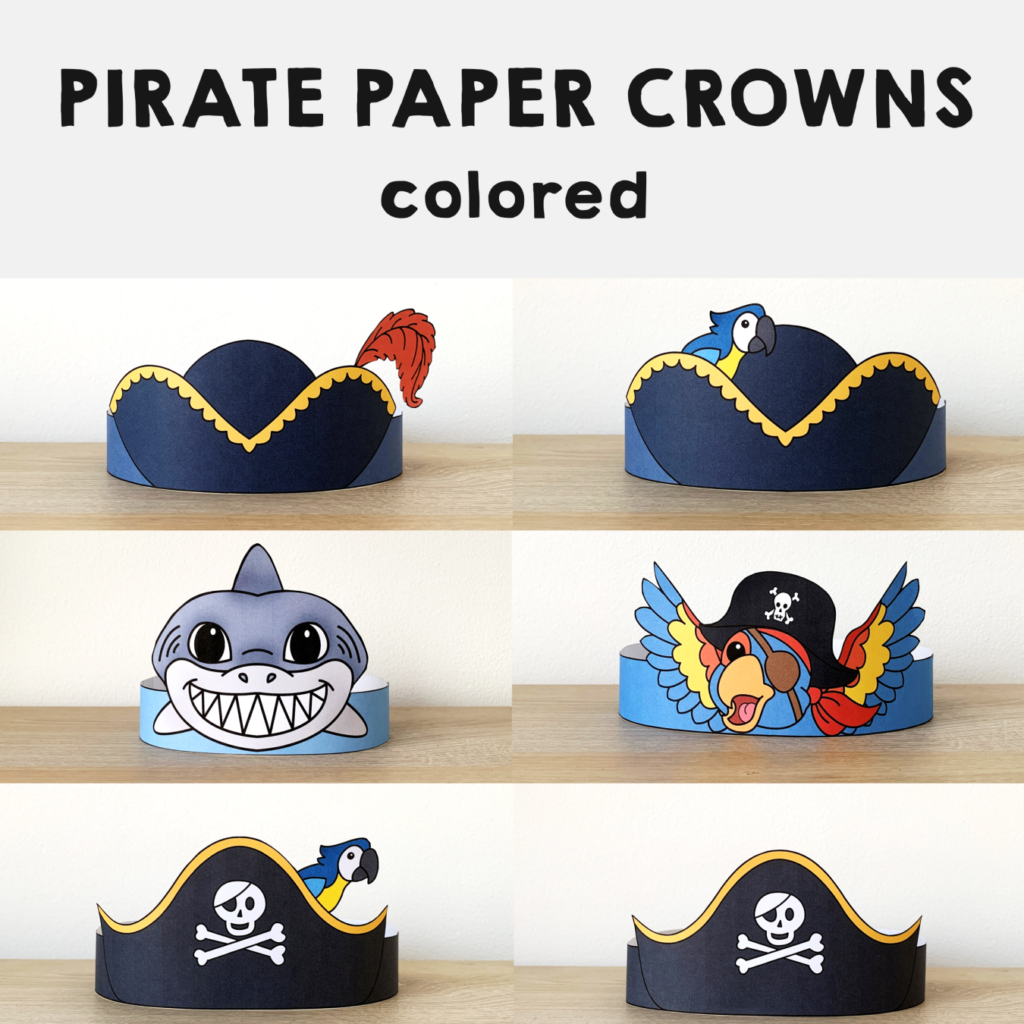 Pirate Hat Paper Crown Costume Craft Skull Parrot | Made By Teachers