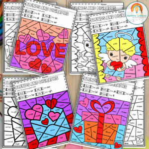 Valentines Day Color By Code | Blends and Digraphs | Made By Teachers