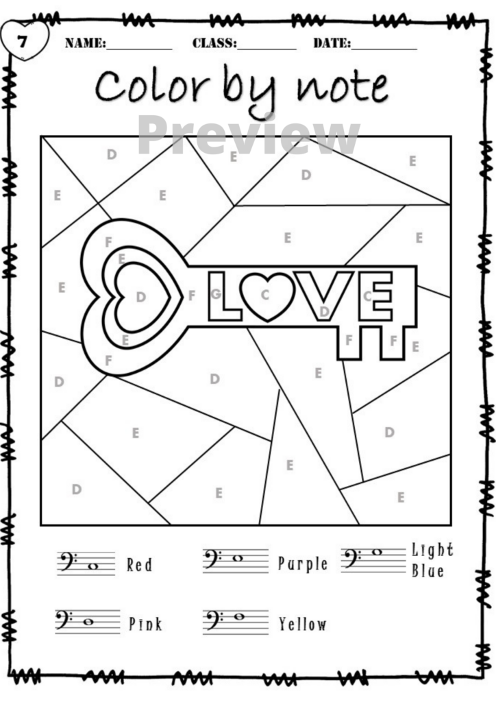 Color by Note- Valentine´s Day - Made By Teachers