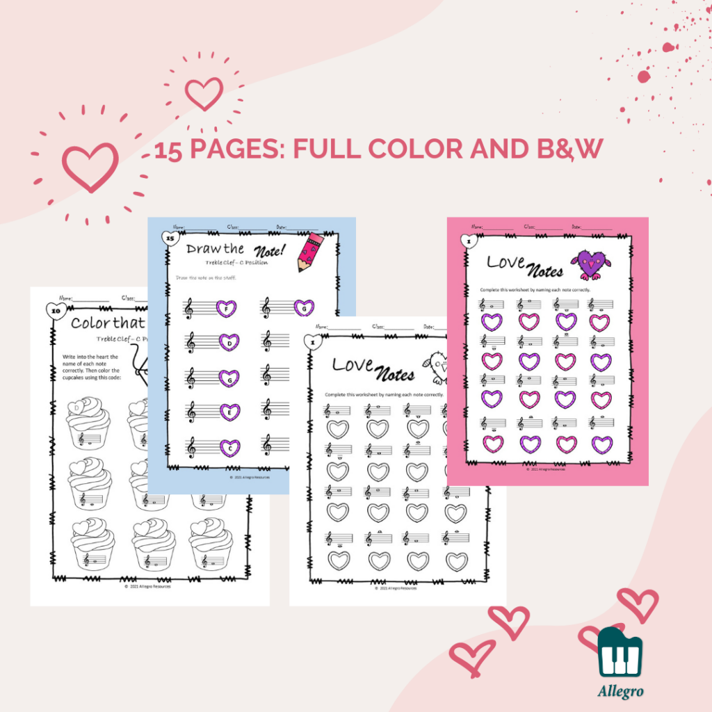 Treble Clef Note Name- Valentine´s Day - Made By Teachers