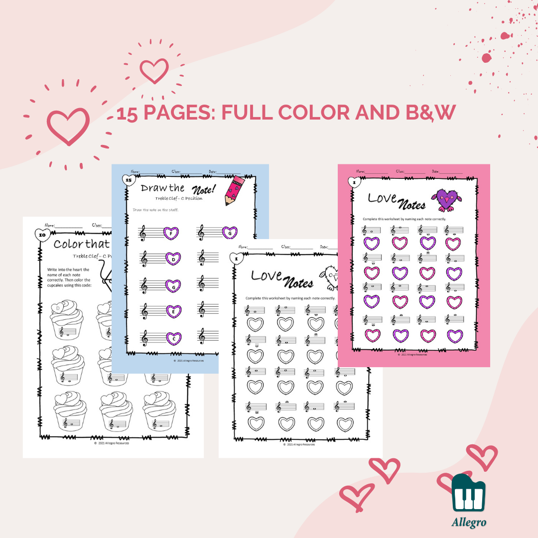 Treble Clef Note Name- Valentine´s Day | Made By Teachers