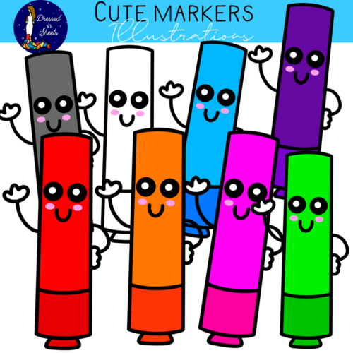 Cute Markers Clip Art - Made By Teachers