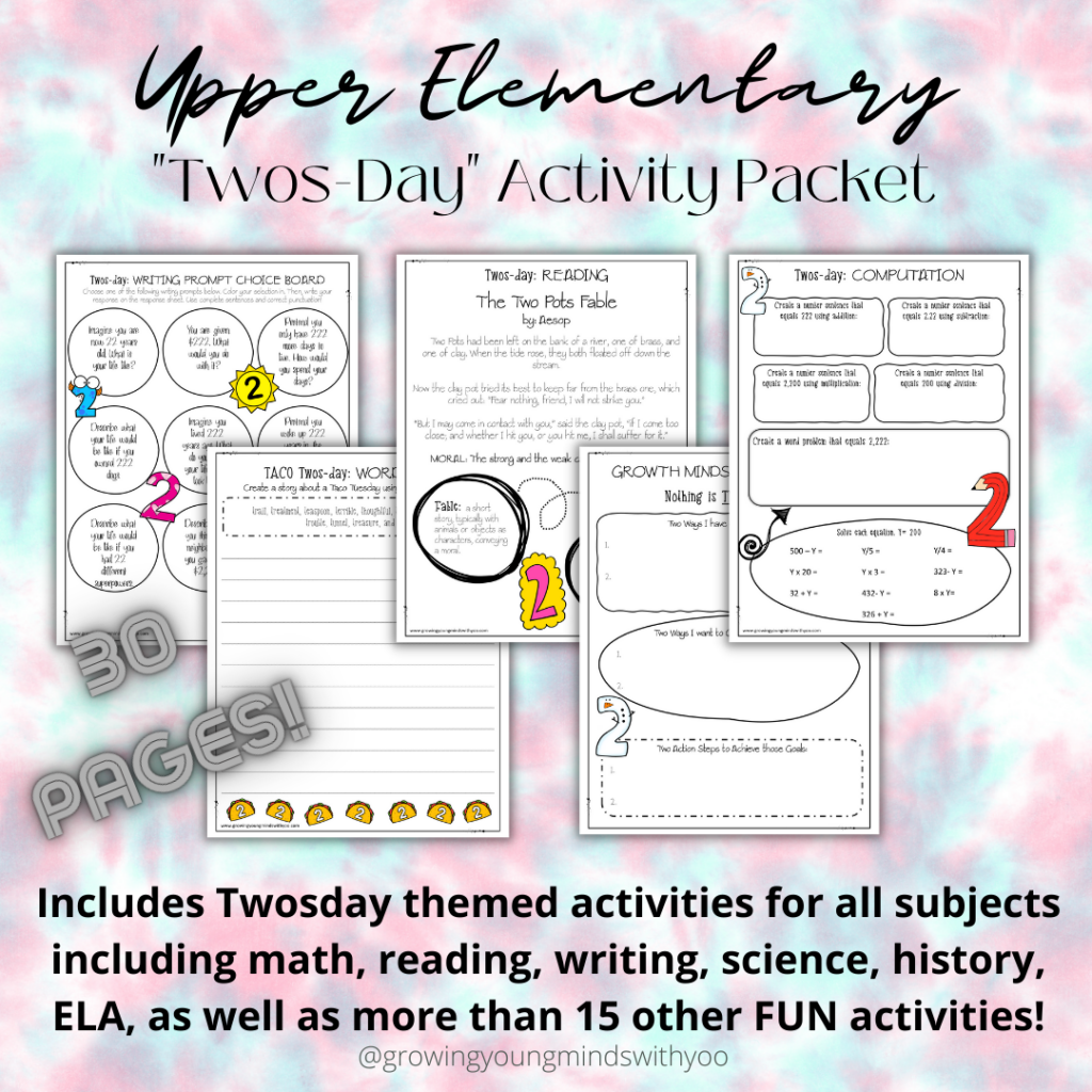 Twosday Upper Elementary Activity Packet 2-2-22 | Made By Teachers