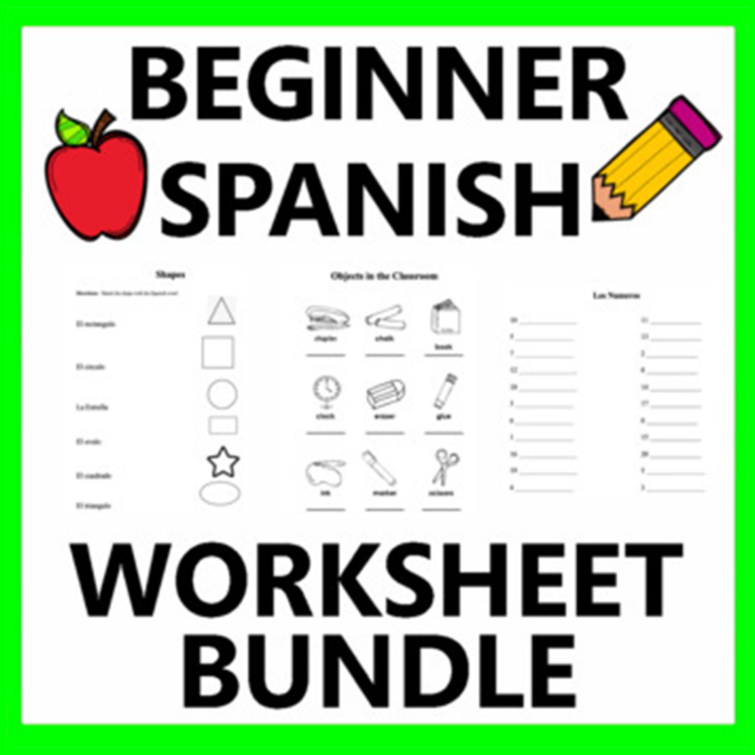 Spanish Worksheets Beginner Vocabulary Word Phrase | Made By Teachers