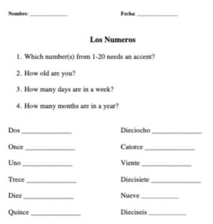 Spanish Worksheets Beginner Vocabulary Word Phrase | Made By Teachers