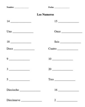 Spanish Worksheets Beginner Vocabulary Word Phrase | Made By Teachers