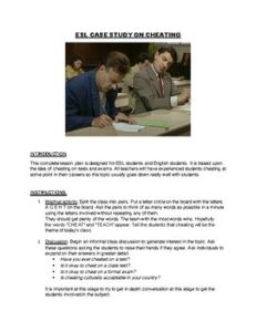ESL Lesson Plan - A case study on cheating - Made By Teachers
