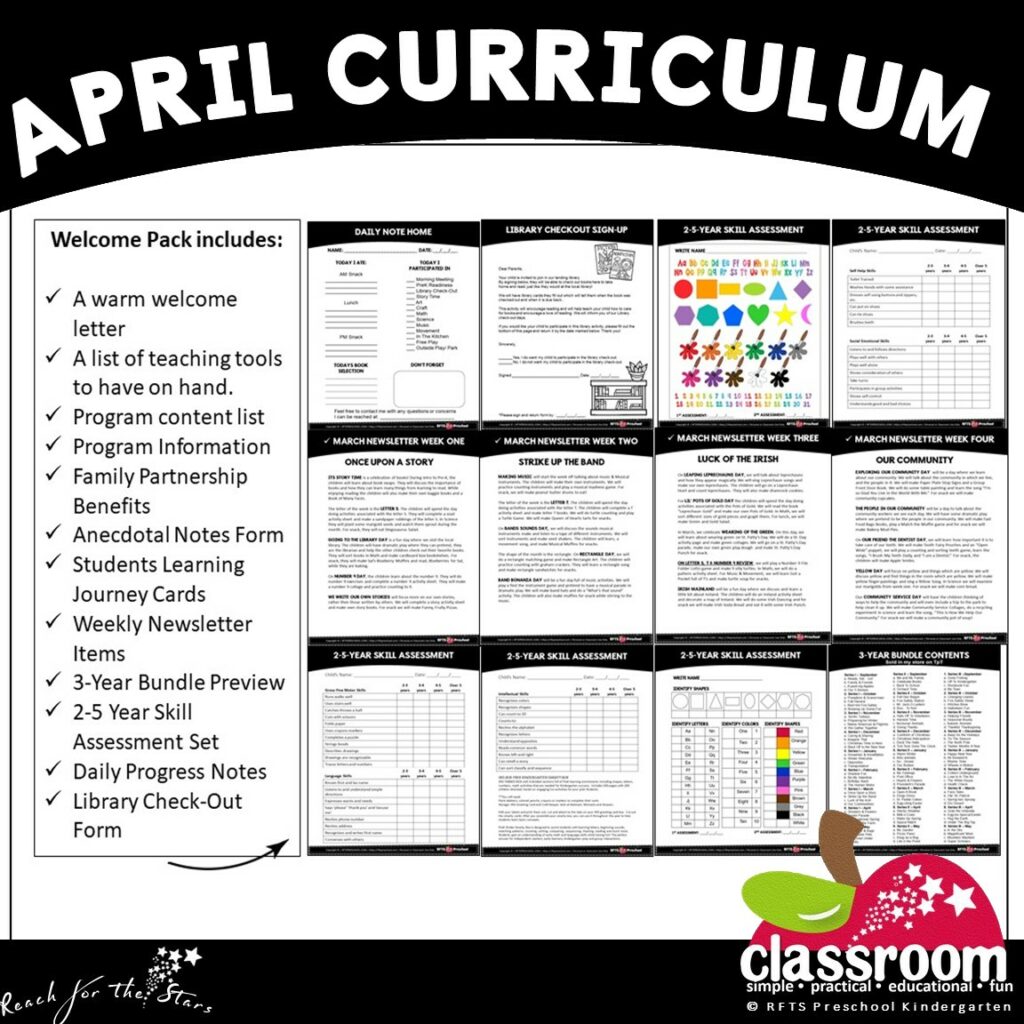 APRIL PRESCHOOL CURRICULUM MONTHLY LESSON PLANS - Made By Teachers