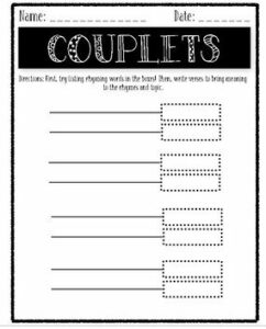 Couplets Template - Writing Poetry - Made By Teachers