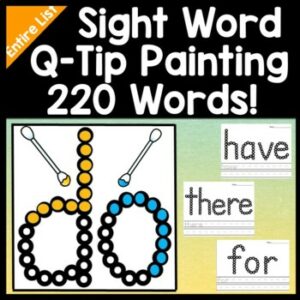 Sight Word Activities with Q-Tip Paints- 220 Words - Made By Teachers