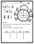 First Grade Sight Words – Spin, Graph, and Tally - Made By Teachers