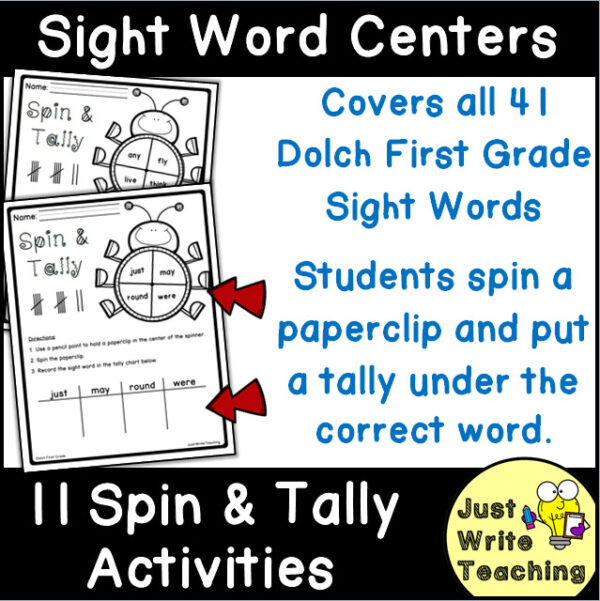 First Grade Sight Words – Spin, Graph, and Tally - Made By Teachers