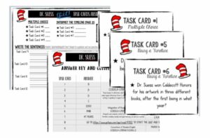 Dr. Suess Task Cards eBook Nonfiction Timeline - Made By Teachers
