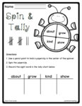 Third Grade Sight Words - Spin, Graph, and Tally | Made By Teachers