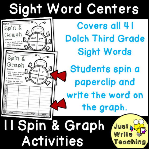 Third Grade Sight Words - Spin, Graph, and Tally | Made By Teachers