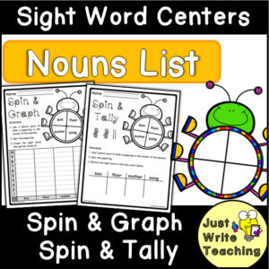 Dolch Nouns Sight Words - Spin, Graph, and Tally | Made By Teachers