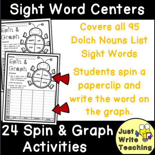 Dolch Nouns Sight Words - Spin, Graph, and Tally | Made By Teachers