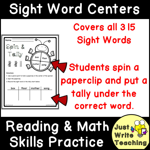Dolch Sight Word - Spin, Graph, and Tally BUNDLE - Made By Teachers