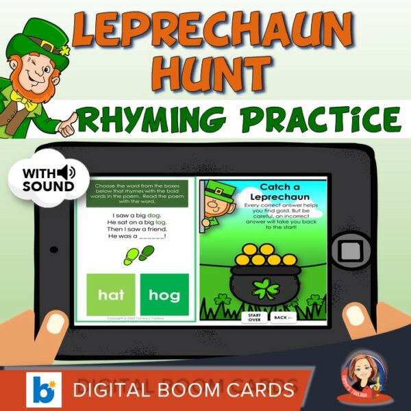 Rhyming Decodable Poems Digital Boom Card Game - Made By Teachers
