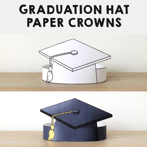 Graduation Hats Paper Headbands Printable Coloring | Made By Teachers