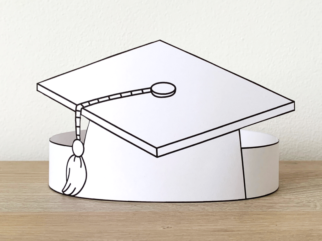Graduation Hats Paper Headbands Printable Coloring | Made By Teachers
