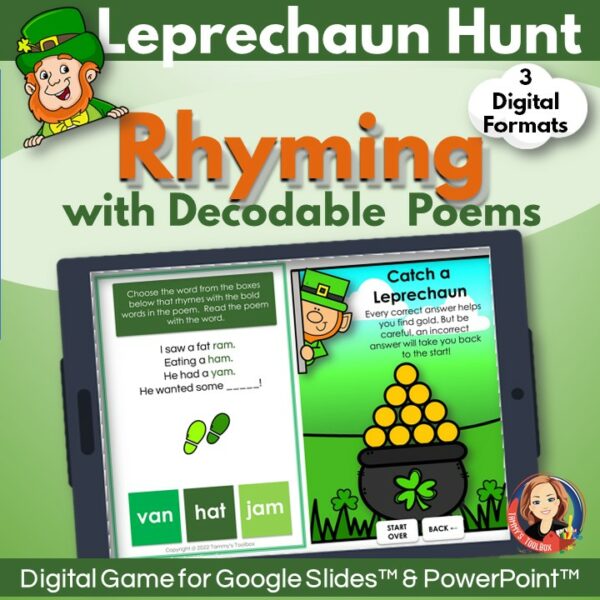 St. Patrick's Day Rhyming Decodable Poems Game - Made By Teachers