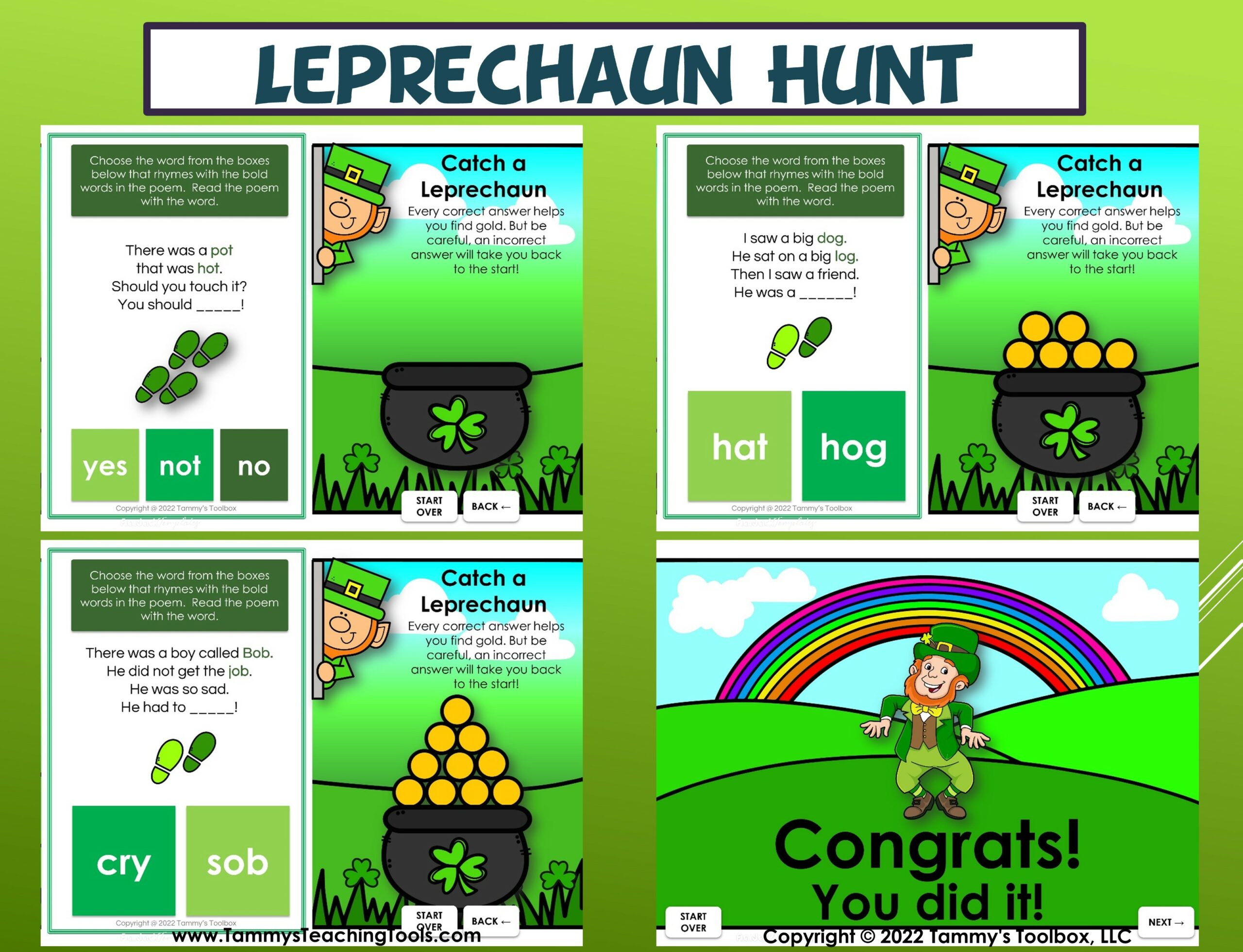 St. Patrick's Day Rhyming Decodable Poems Game | Made By Teachers