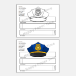 Police Hats Paper Crowns Printable Coloring Craft - Made By Teachers