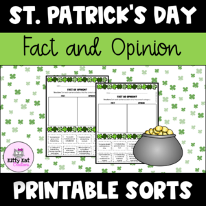 St. Patrick's Day Fact and Opinion Worksheets - Made By Teachers