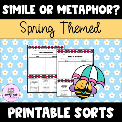 Similes and Metaphors Printable Sorts - Made By Teachers