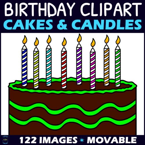 Birthday Cakes and Candles Clipart | Made By Teachers