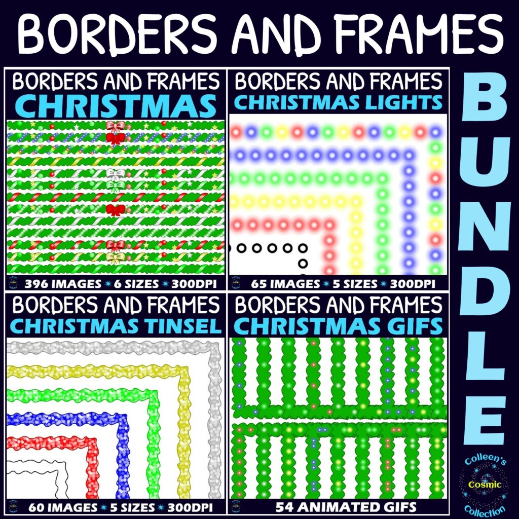 Christmas Borders and Animated GIF Borders BUNDLE | Made By Teachers