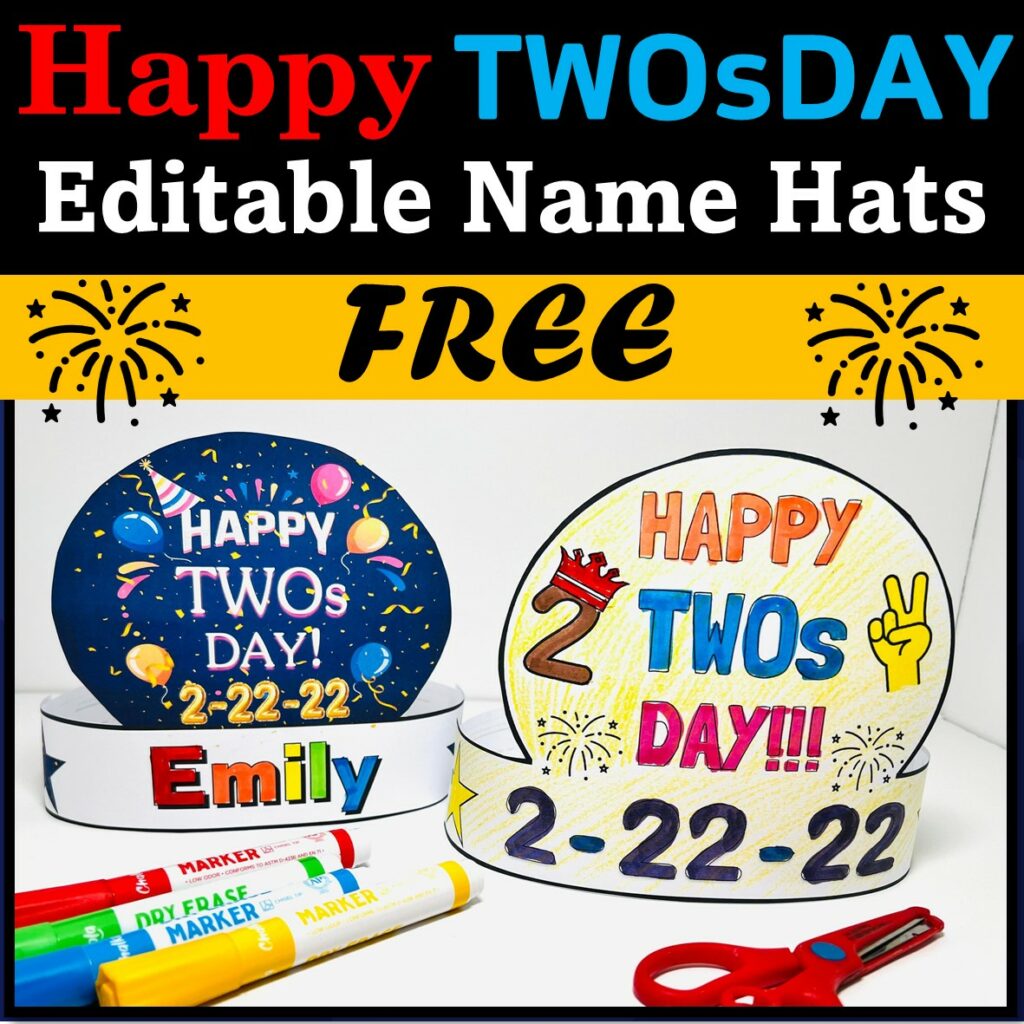 Twosday Name Crowns Hat Activities Craft, 2s Day 2 | Made By Teachers