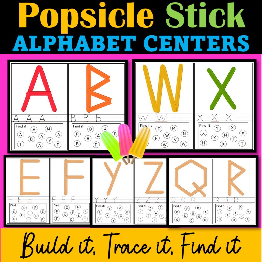 Popsicle Sticks Letters Activities, Alphabet Center - Made By Teachers