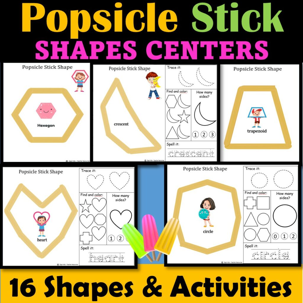 Popsicle Sticks 2D Shape Activities | Math Centers | Made By Teachers
