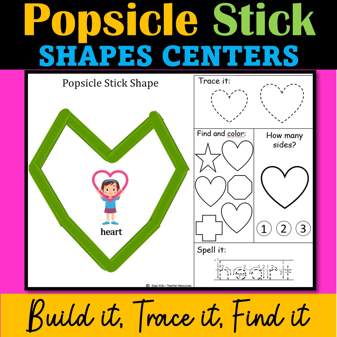 Popsicle Sticks 2D Shape Activities | Math Centers | Made By Teachers