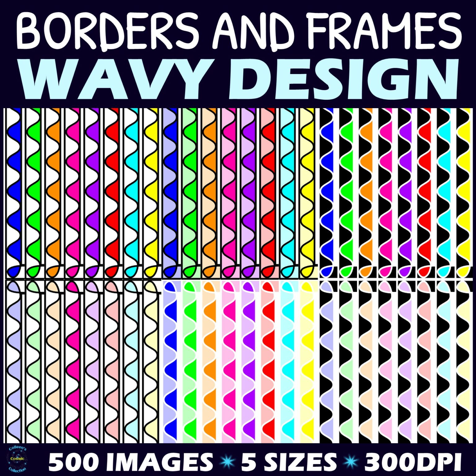 Colourful Wavy Borders | Made By Teachers